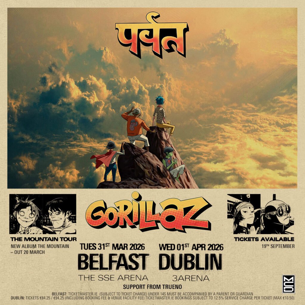 Gorillaz - announce The Mountain Tour 2026, coming to Dublin & Belfast next Spring! - Mc Gig Music