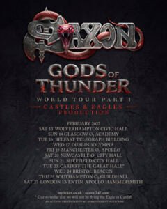Saxon - announce 'Gods Of Thunder' UK & Ireland Dates - 2027 - Mc Gig Music